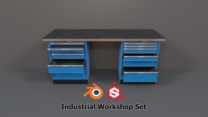 3D model Industrial Workshop Workbench 1 PBR VR / AR / low-poly | CGTrader