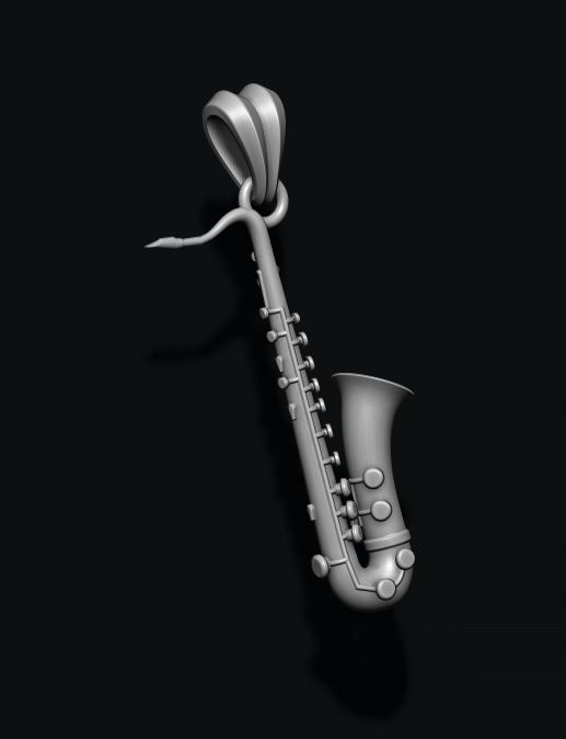 Saxophone pendant 3D model 3D printable | CGTrader