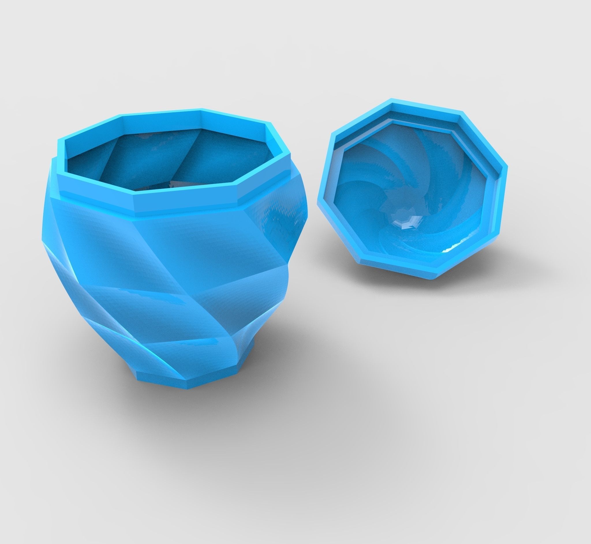 Twist Box with a Lid 3D model 3D printable | CGTrader