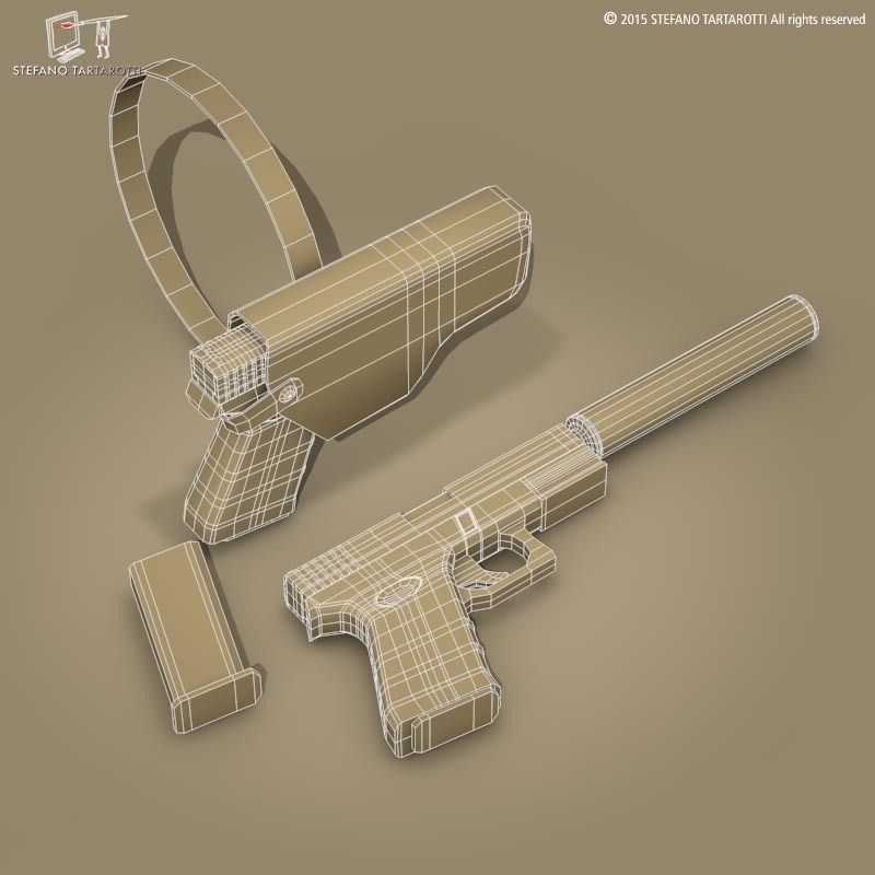 9mm handgun 3D model | CGTrader