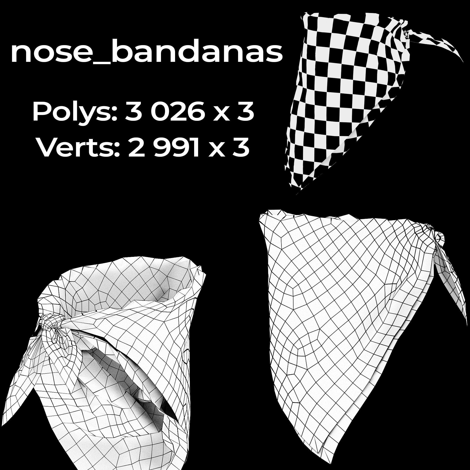 bandanas patterns 3D model | CGTrader