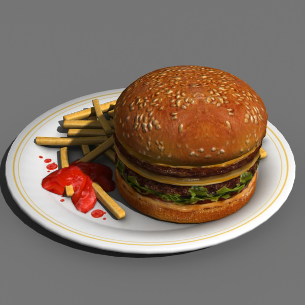3D model Burger VR / AR / low-poly MAX OBJ FBX MA MB - CGTrader.com