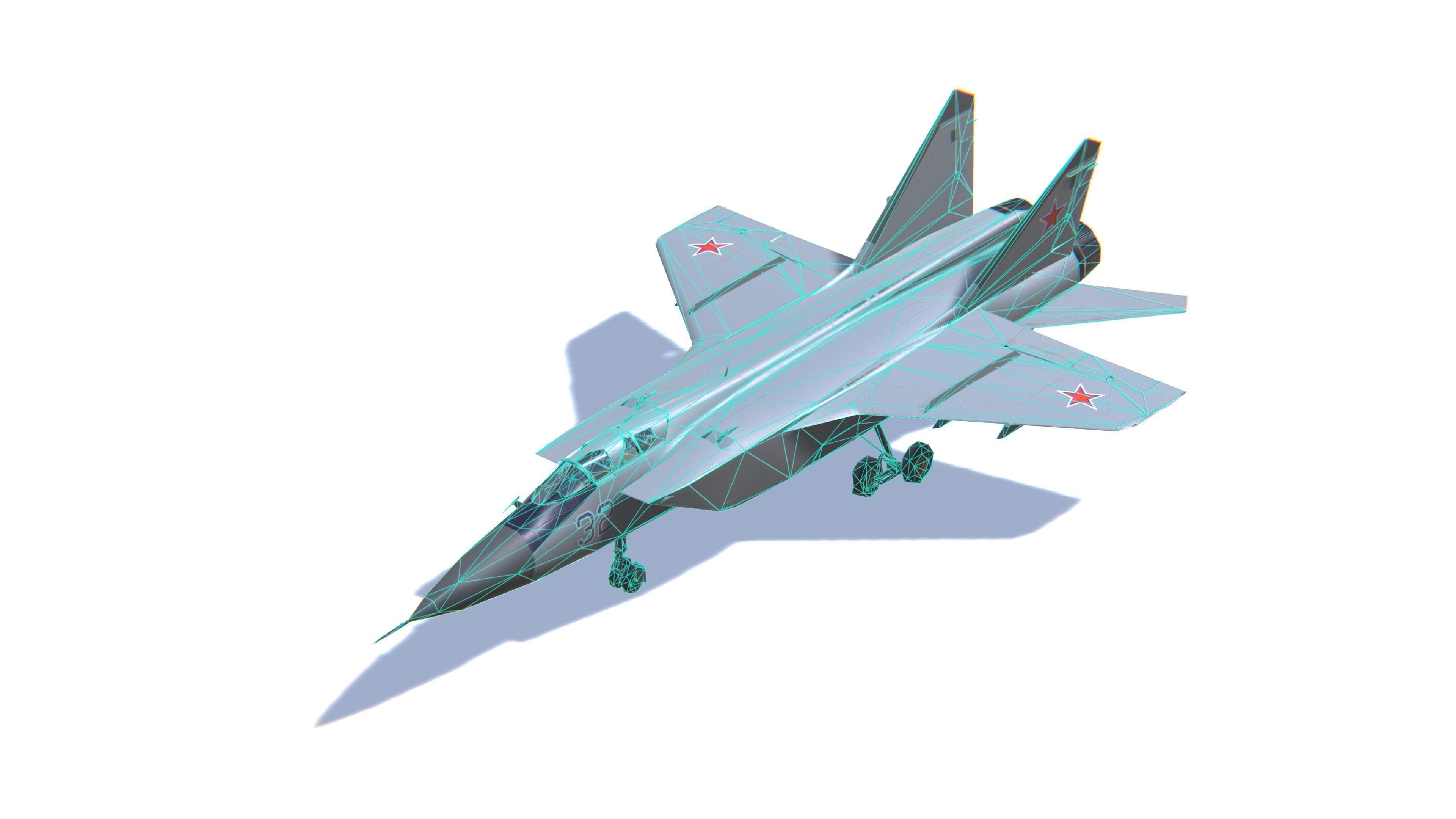 3D model MIG-31 Foxhound Jet Fighter Aircraft VR / AR / low-poly | CGTrader