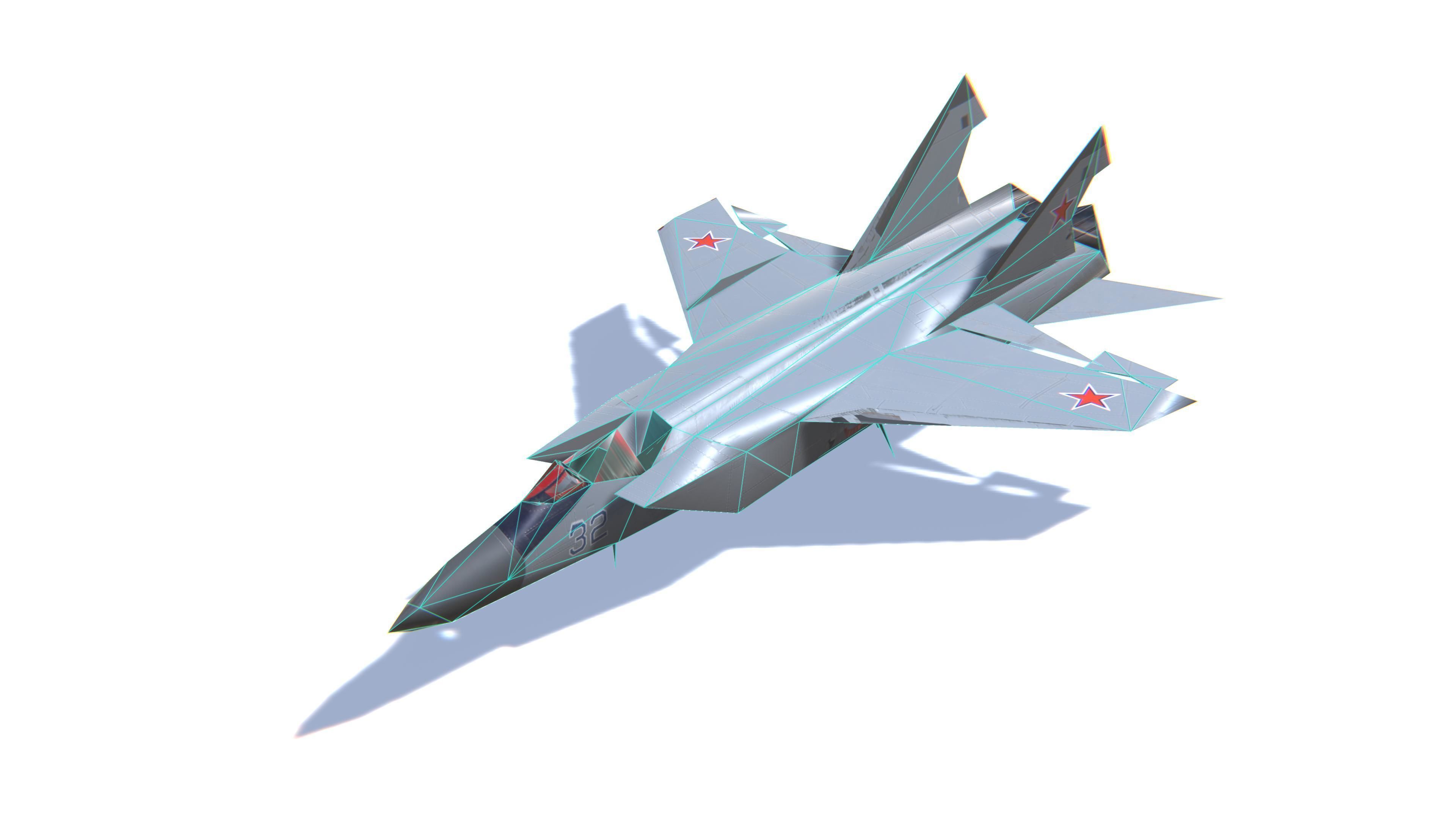 3D model MIG-31 Foxhound Jet Fighter Aircraft VR / AR / low-poly | CGTrader