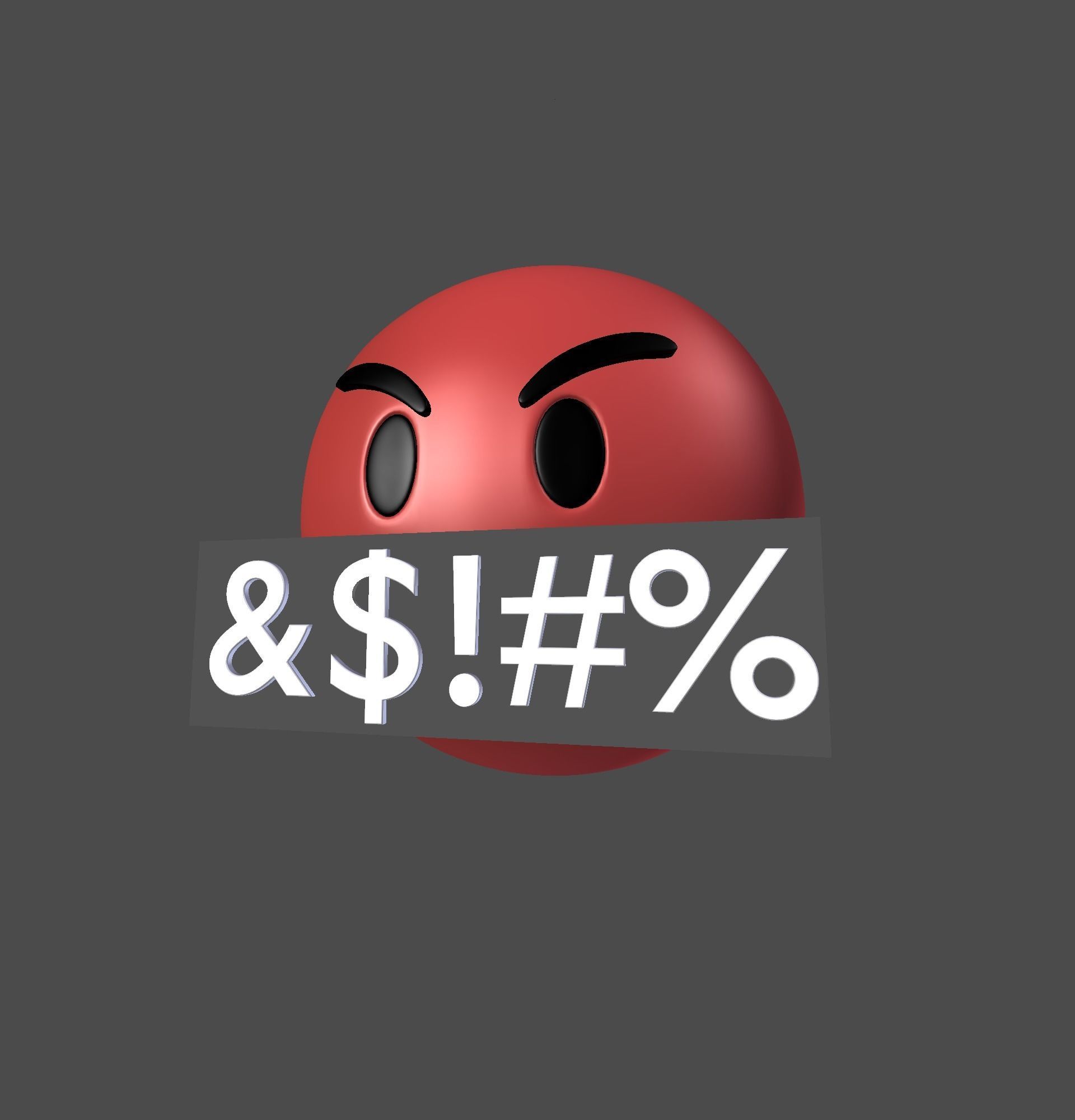 Emoji Rude Red 3D model | CGTrader