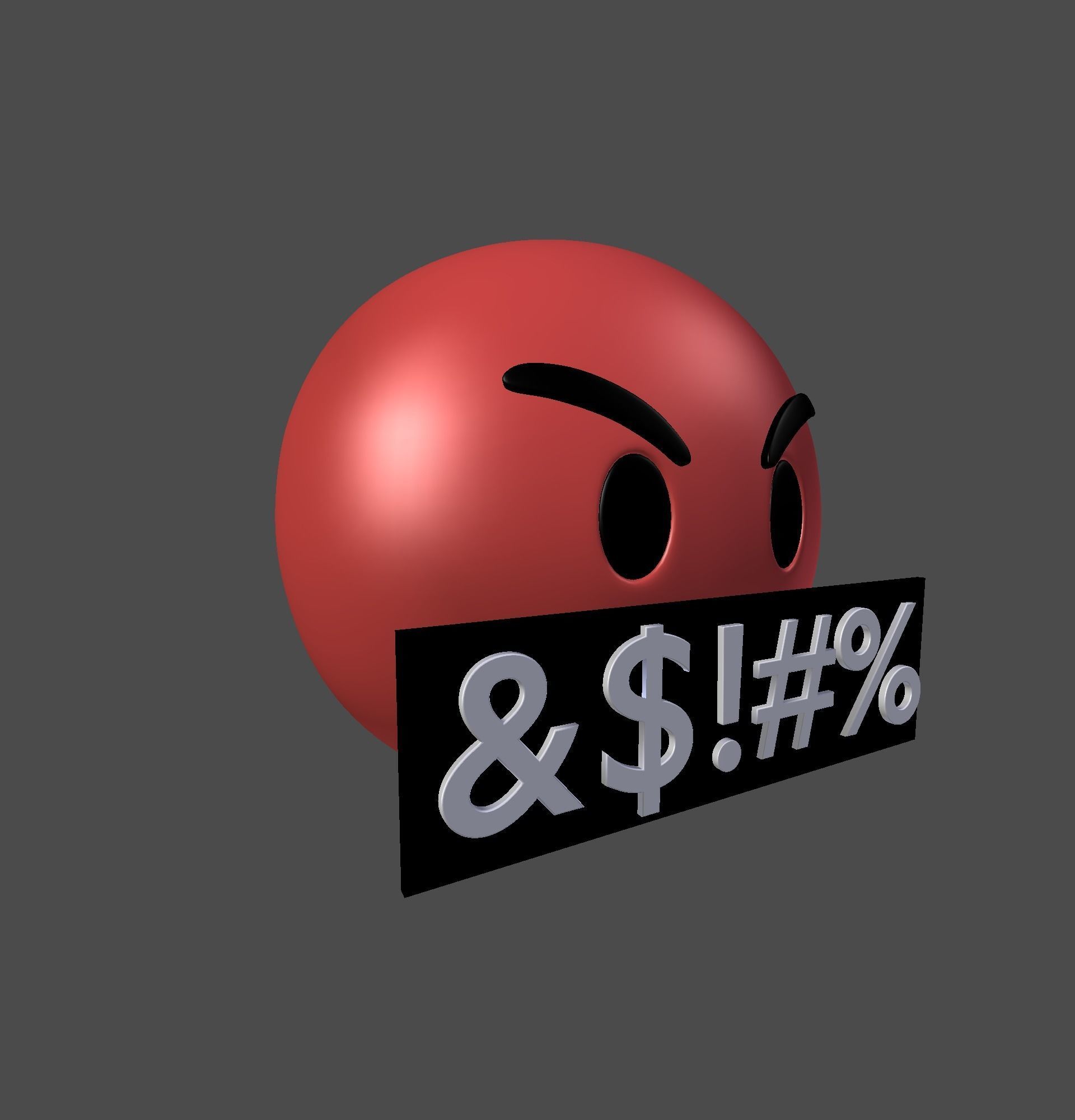 Emoji Rude Red 3D model | CGTrader
