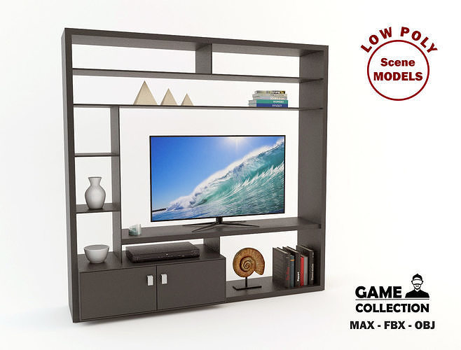 3D model TV Unit 1 Lowpoly VR / AR / low-poly | CGTrader