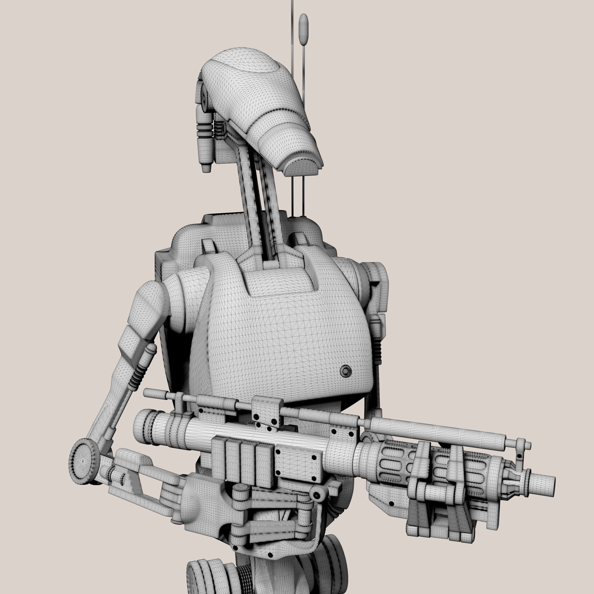 Star Wars Battle Droid with Gun 3D model | CGTrader