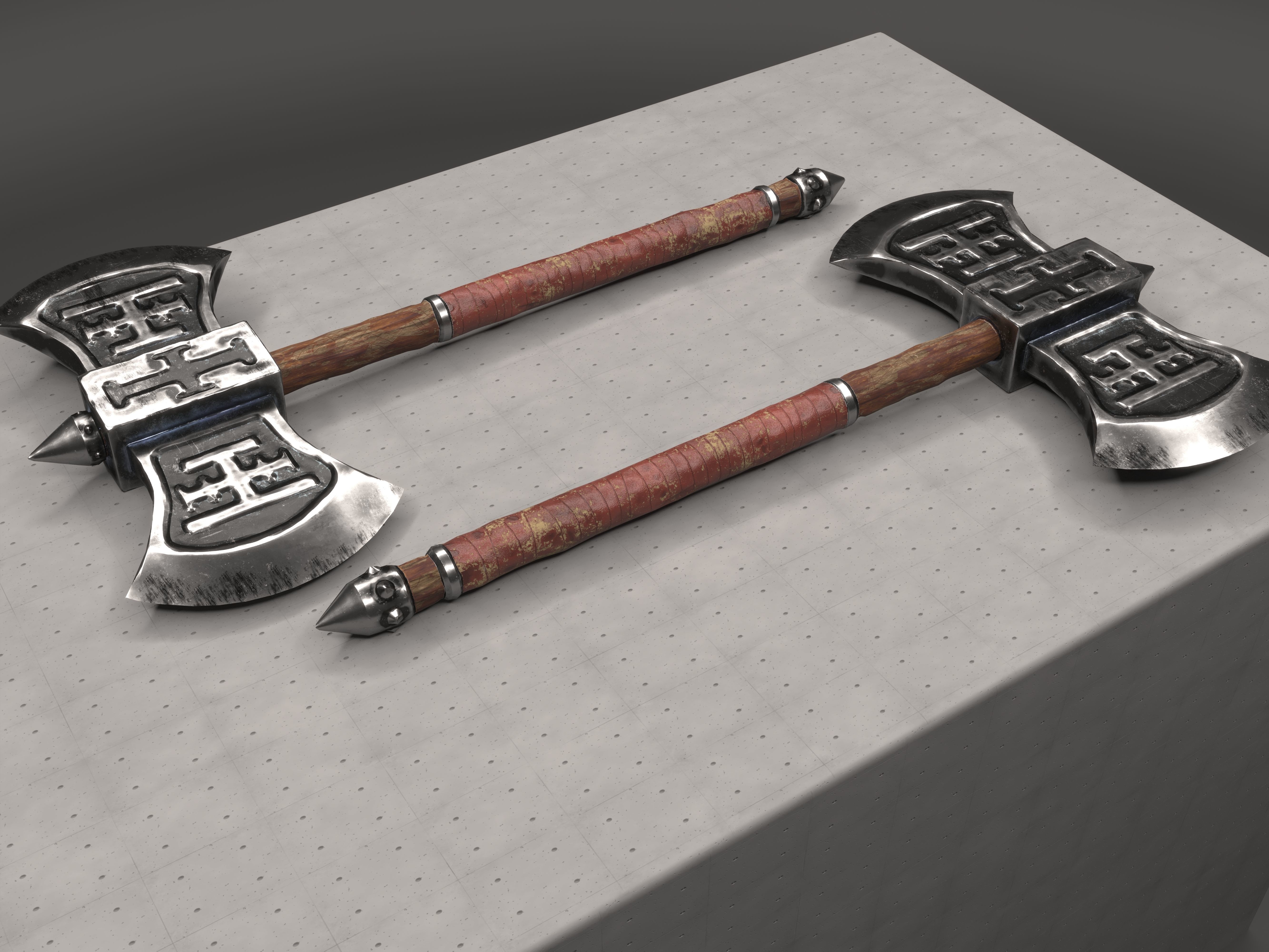 3D model Cult Double-sided Battleaxe VR / AR / low-poly | CGTrader