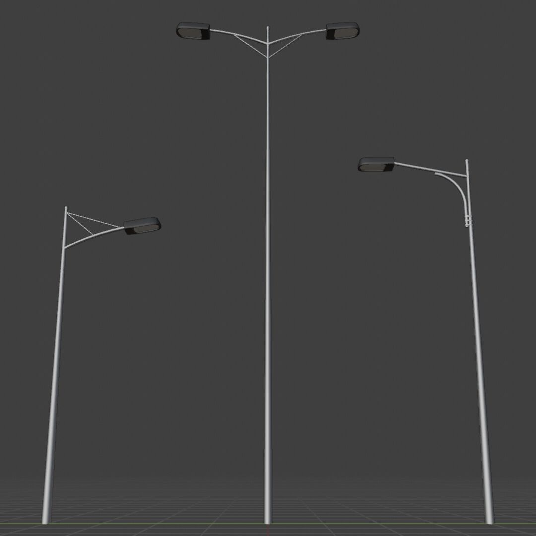 3D model Street Light Poles VR / AR / low-poly | CGTrader