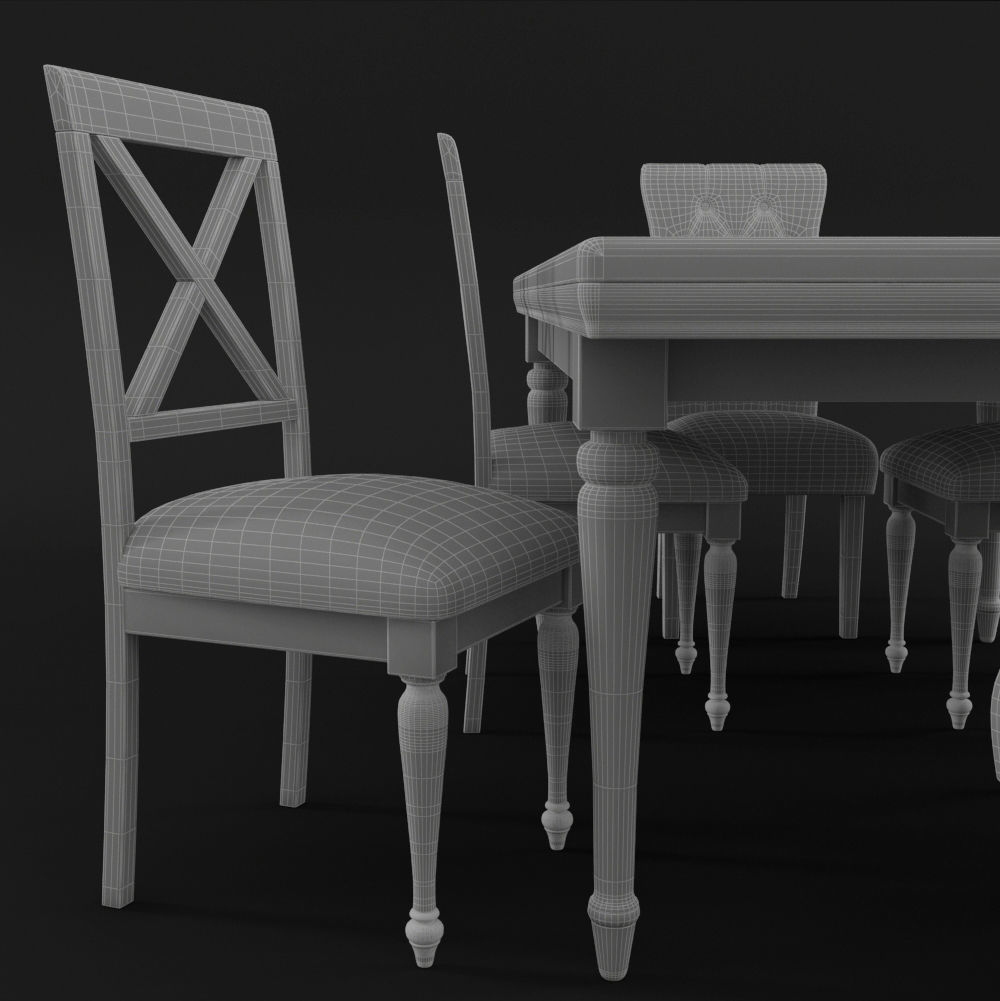 Dining Table Table Setting 3D model | CGTrader