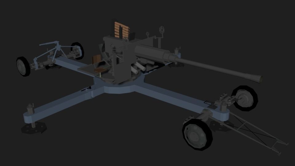 3D model Bofors L60 LowPoly Isometric VR / AR / low-poly | CGTrader