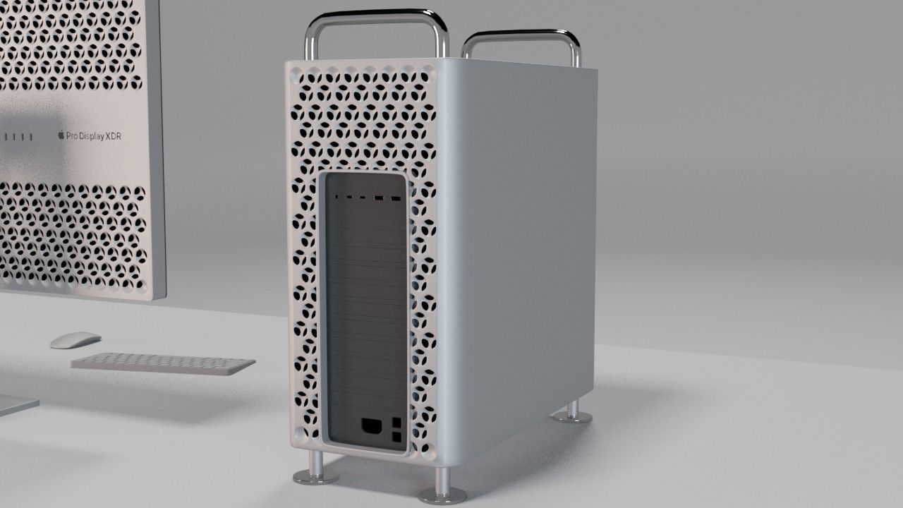 Apple Mac Pro 2019 And DXR Display and Magic Keyboard Mouse PBR free 3D ...