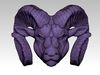 Danger Angry Ram Head Animal Horn Bust 3D model 3D printable | CGTrader