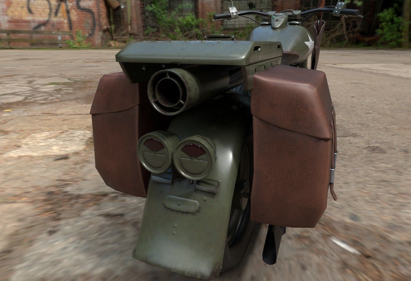 3D model Motorcycle Custom Military HD VR / AR / low-poly | CGTrader