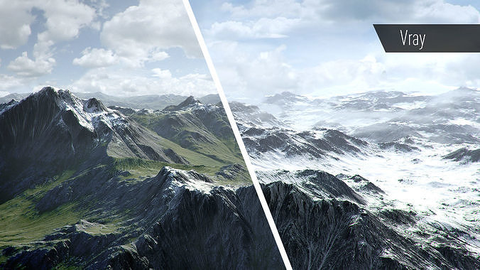 3D model Mountain Summer and Winter Textures VR / AR / low-poly | CGTrader