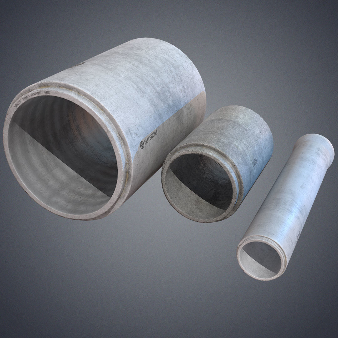 3D model Concrete industrial pipes VR / AR / low-poly | CGTrader
