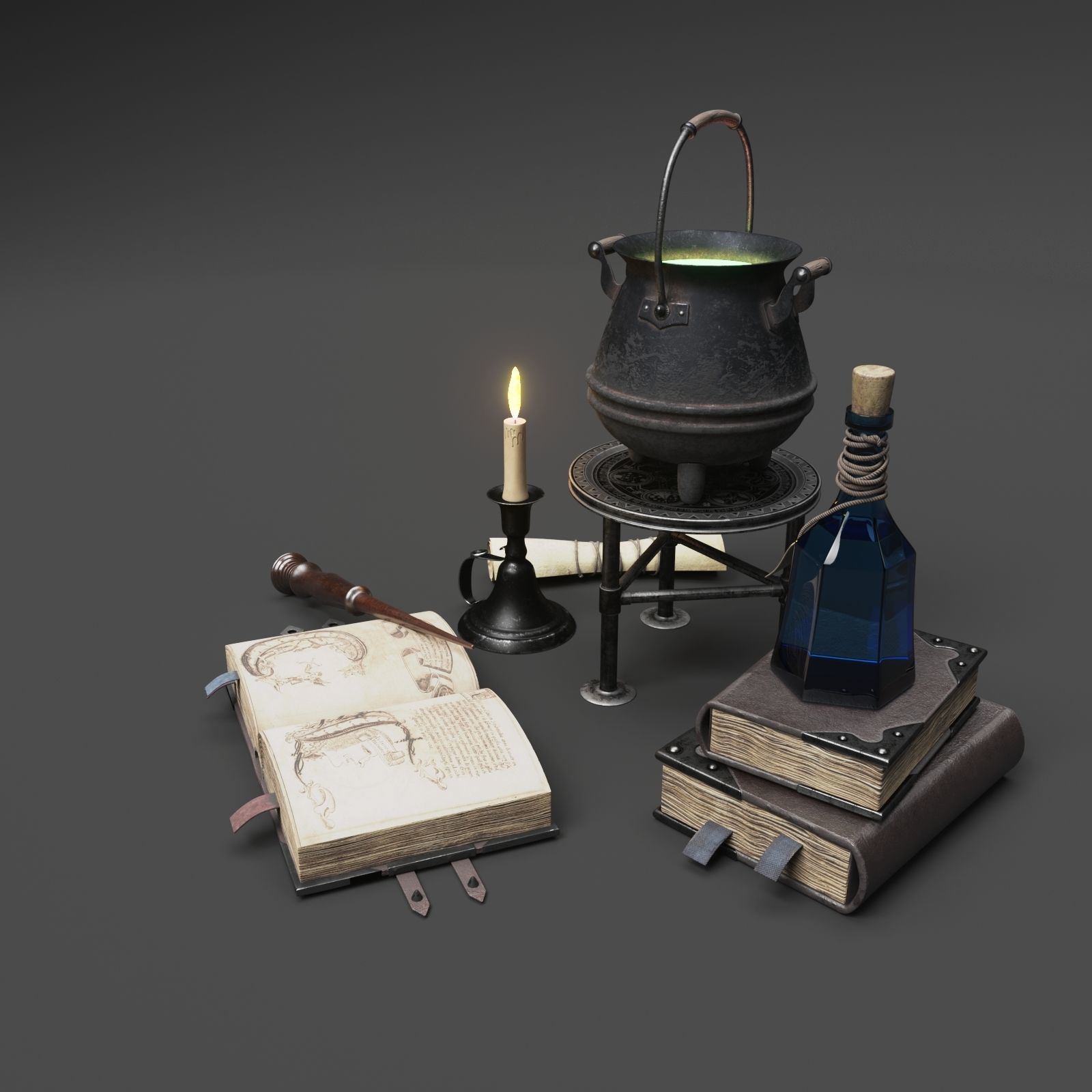 Wizard Items 3D model | CGTrader
