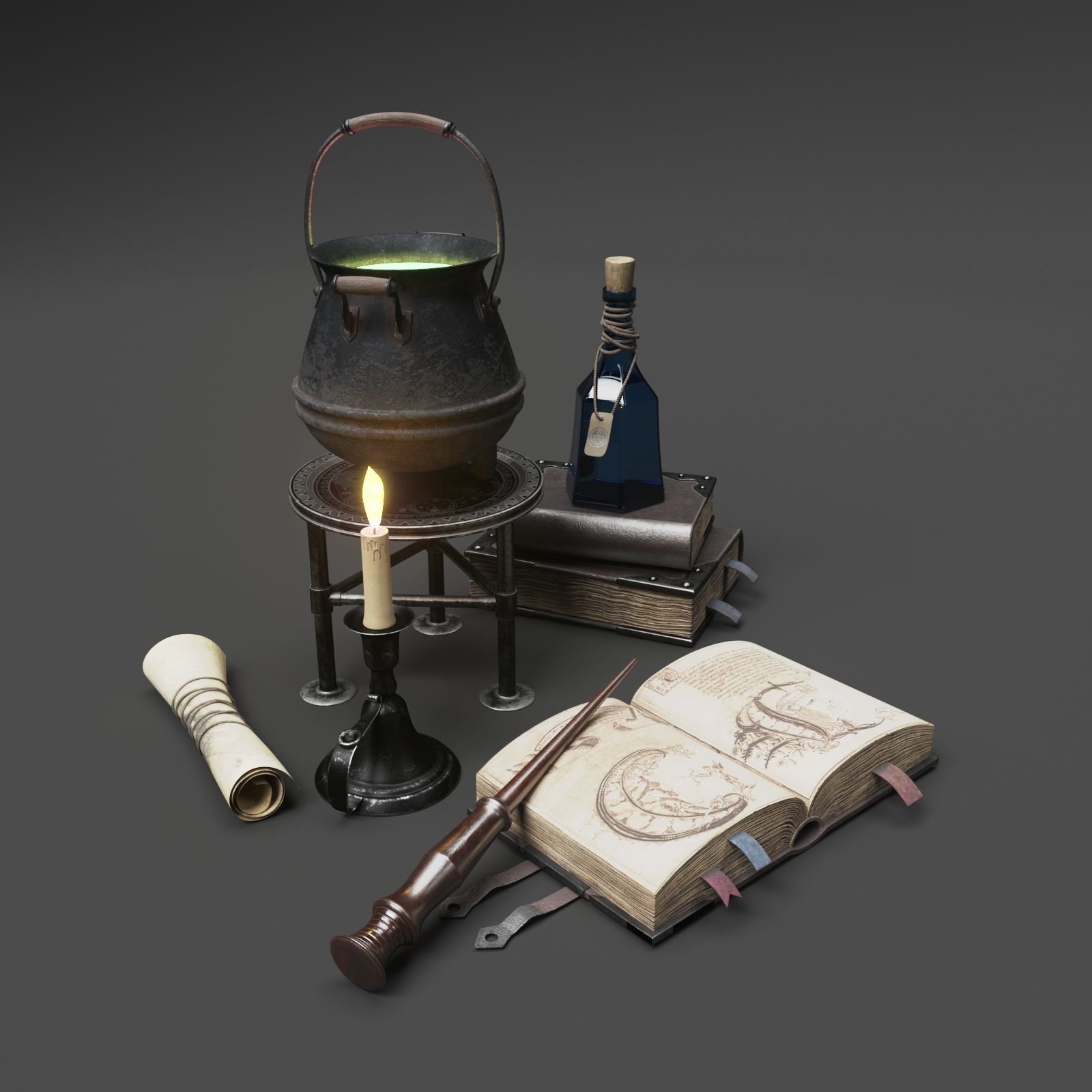 Wizard Items 3D model | CGTrader