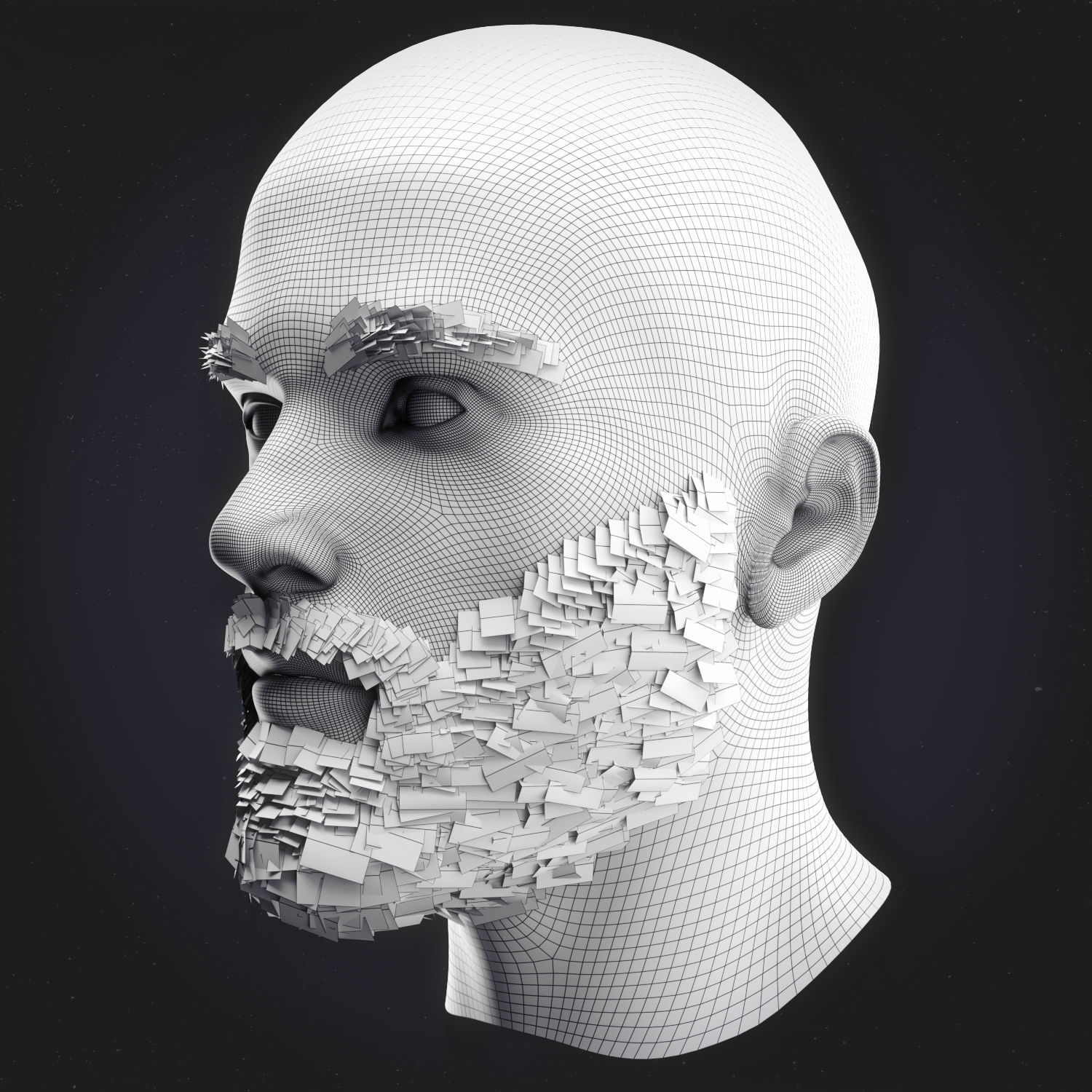 3D model Beard Low Poly VR / AR / low-poly | CGTrader