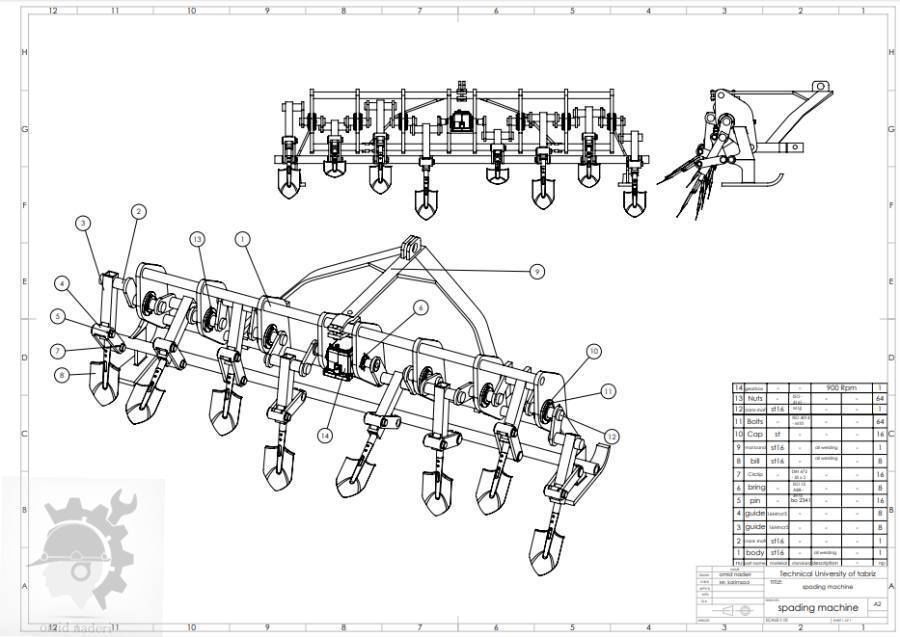 spading machine - 3d model 3D model | CGTrader