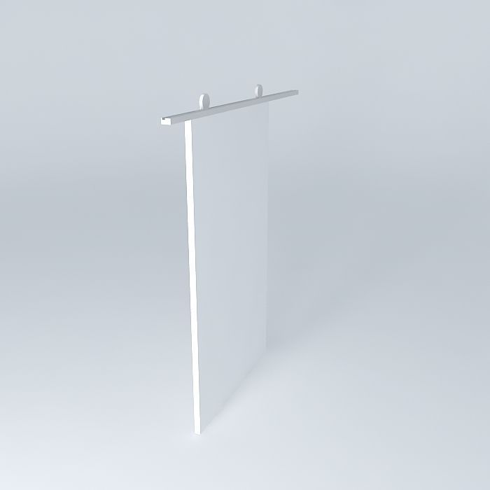 Sliding Door w / rail and support with pulleys free 3D model | CGTrader