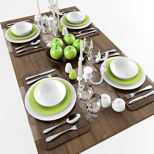 Table serving 3 3D model | CGTrader