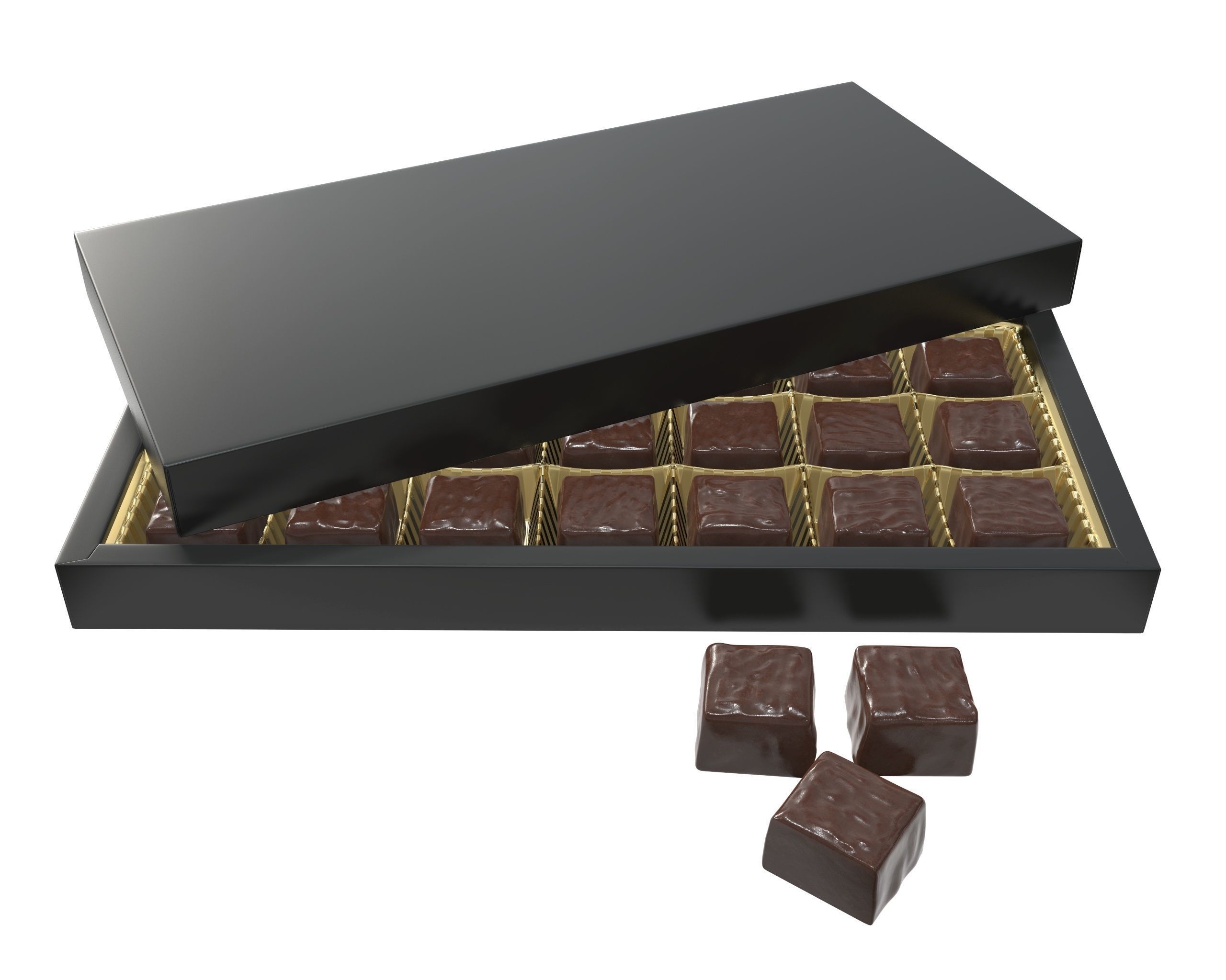 Blank sweets package with chocolate candy mock up 3D model | CGTrader