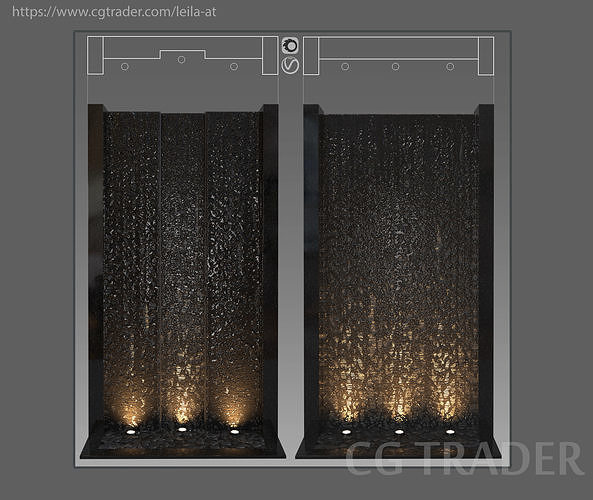 wall water 3D model | CGTrader