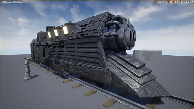 3D model Armored Train Kitbash Unreal Engine Asset VR / AR / low-poly ...