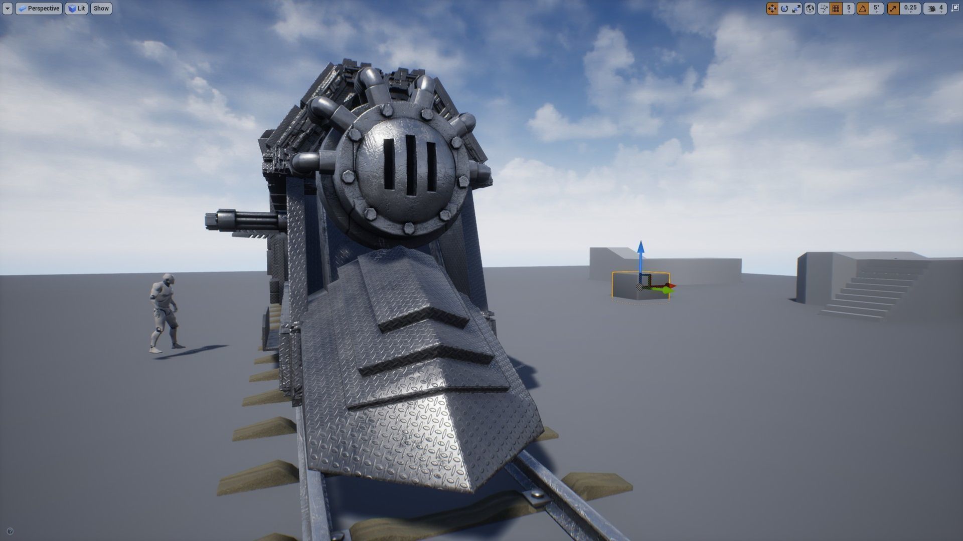 3D model Armored Train Kitbash Unreal Engine Asset VR / AR / low-poly ...