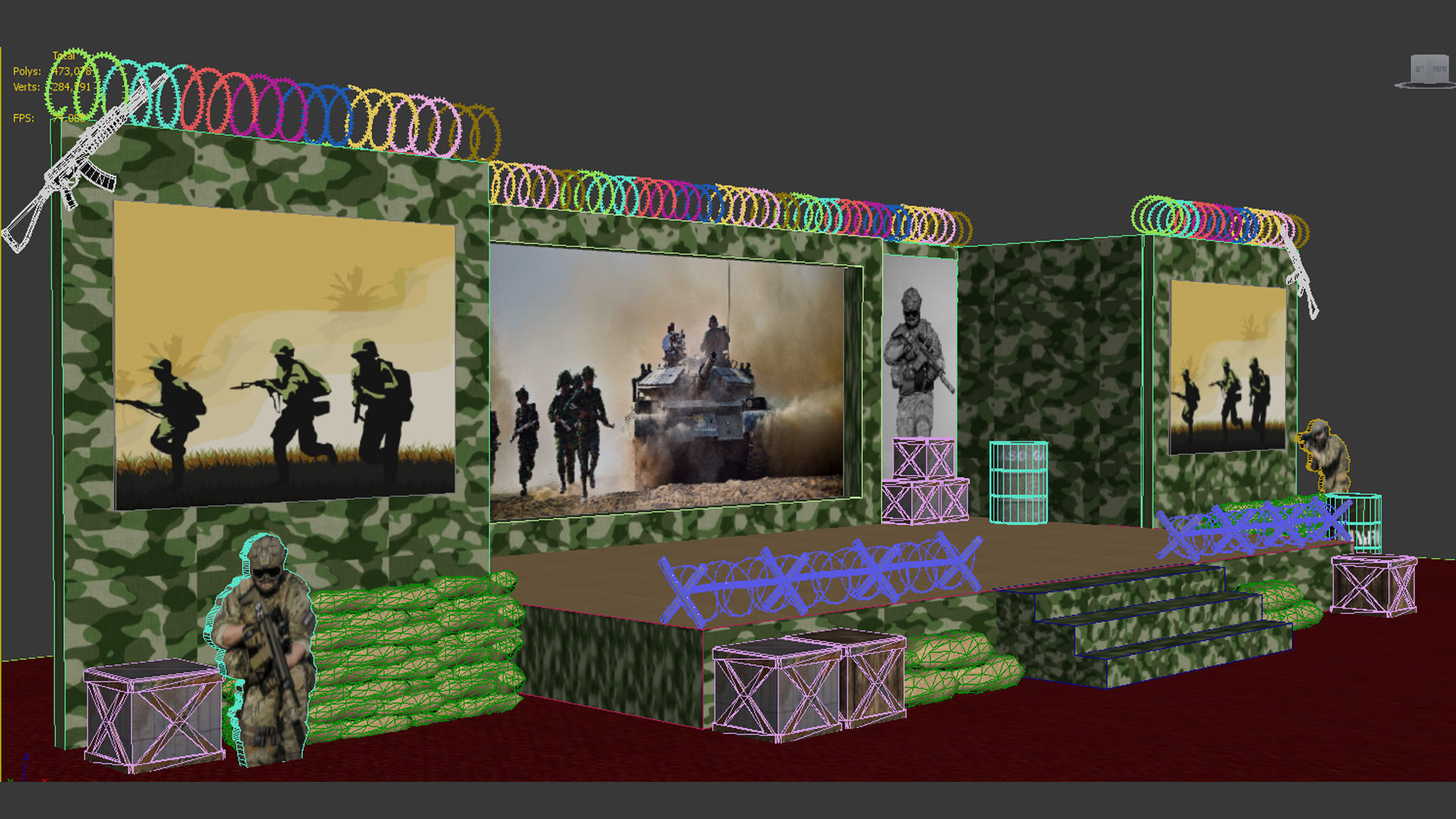 Army stage event 3D model | CGTrader