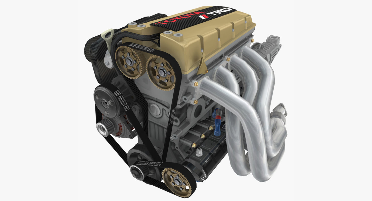 3D model Toyota TRD 4AGE Formula Atlantic engine VR / AR / low-poly ...