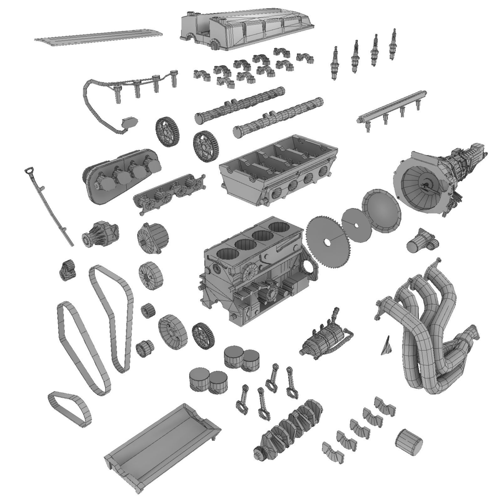 3D model Toyota TRD 4AGE Formula Atlantic engine VR / AR / low-poly ...