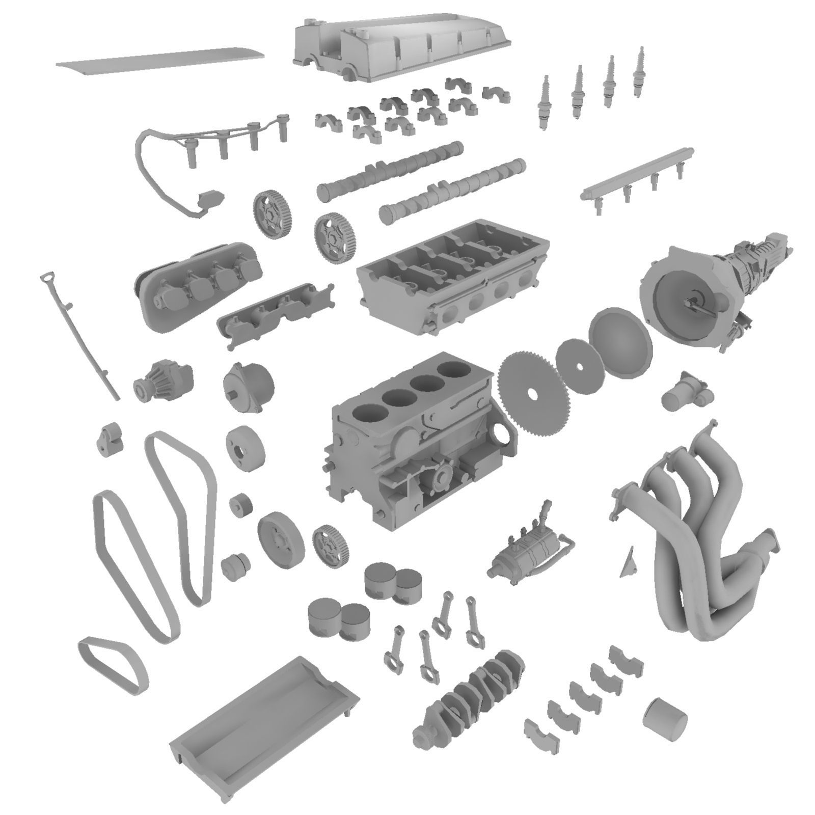 3D model Toyota TRD 4AGE Formula Atlantic engine VR / AR / low-poly ...