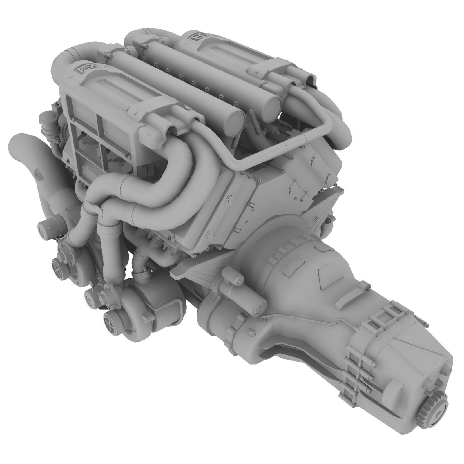 3D model Bugatti Veyron W16 engine VR / AR / low-poly | CGTrader