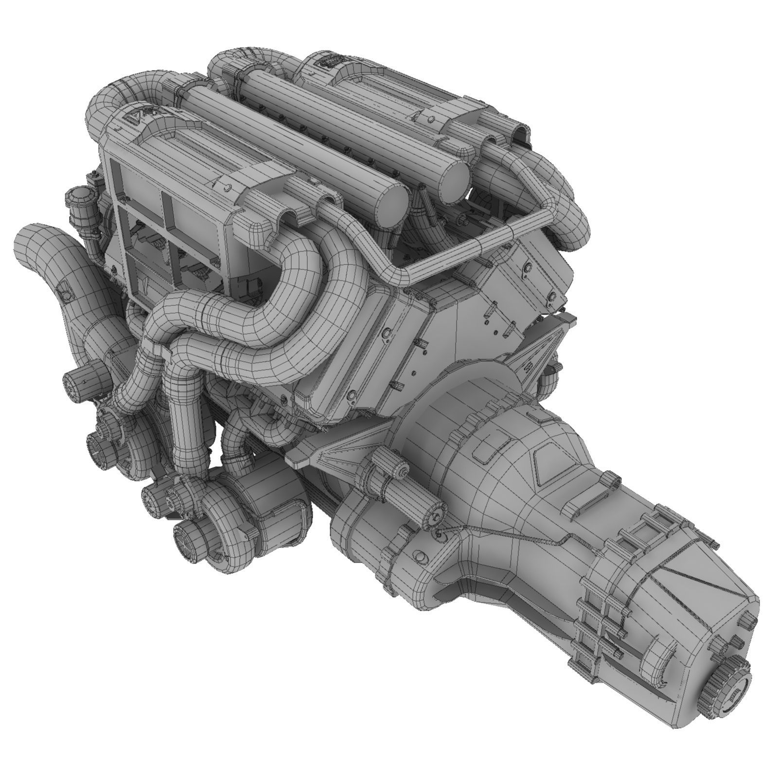 3D model Bugatti Veyron W16 engine VR / AR / low-poly | CGTrader