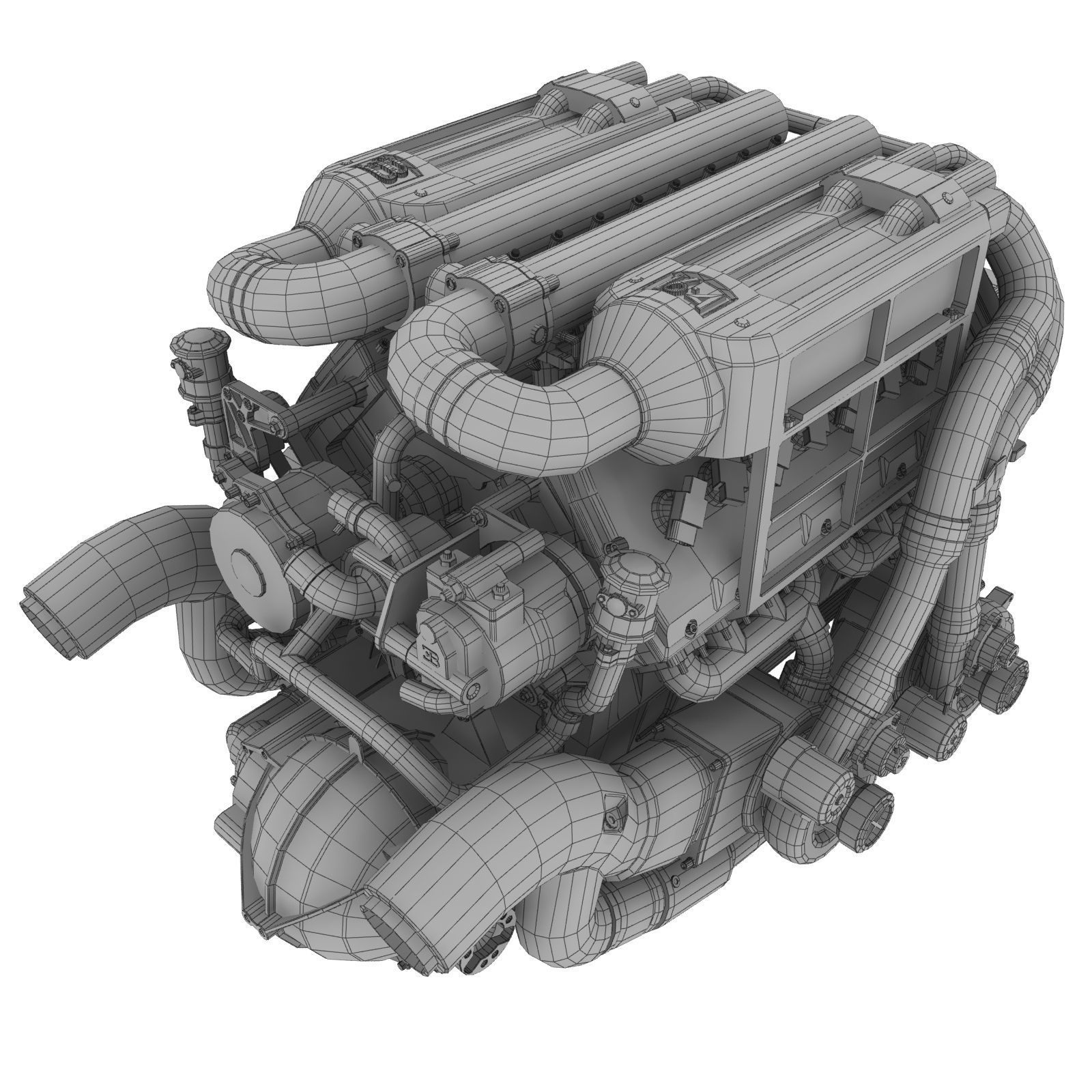 3D model Bugatti Veyron W16 engine VR / AR / low-poly | CGTrader