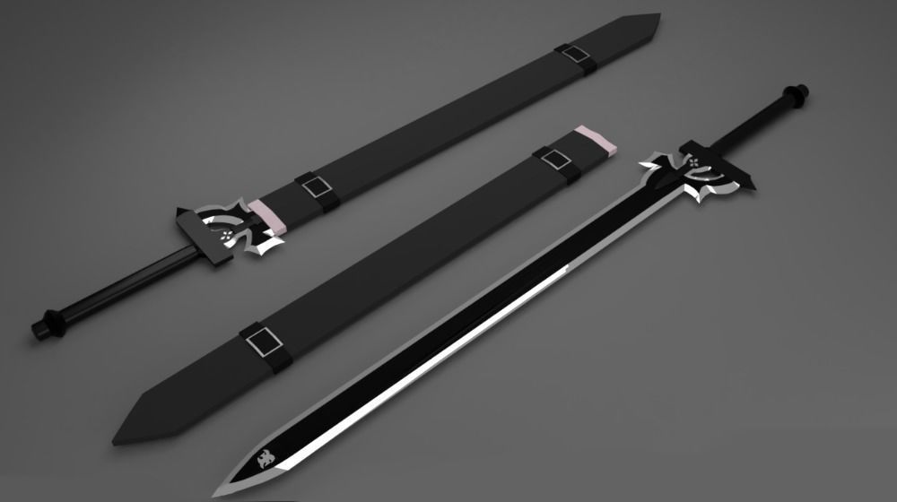 a simple model of the sword kirito 3D model | CGTrader