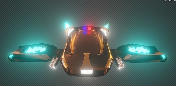 Spaceship Police Car 3D model animated rigged | CGTrader