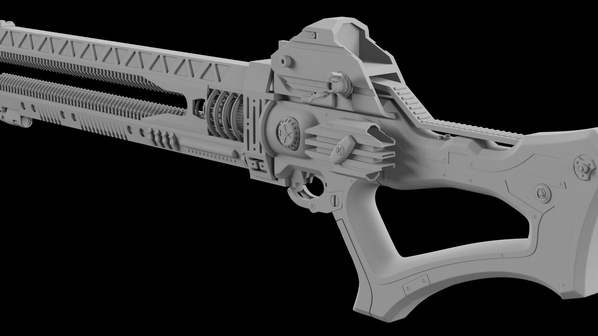 MEGA ELECTRIC GUN Sci-Fi 3D model animated rigged | CGTrader