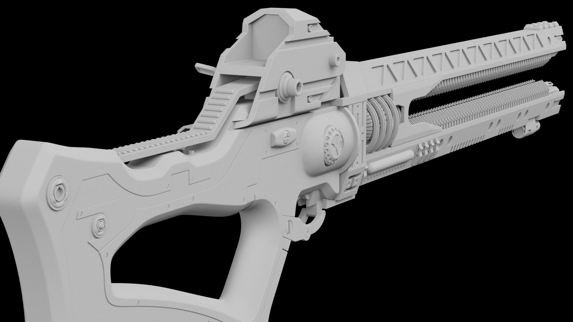 MEGA ELECTRIC GUN Sci-Fi 3D model animated rigged | CGTrader