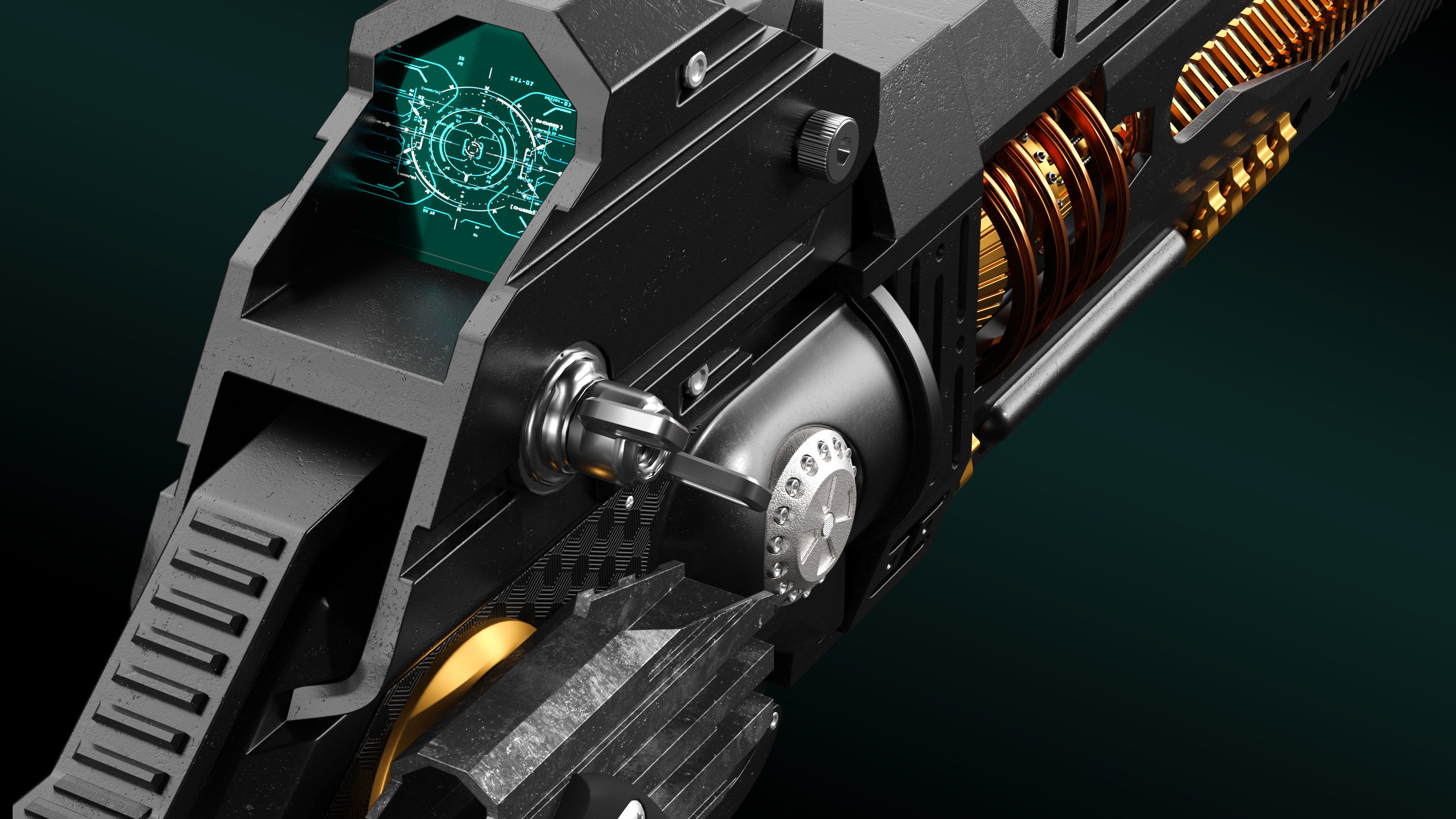 MEGA ELECTRIC GUN Sci-Fi 3D model animated rigged | CGTrader