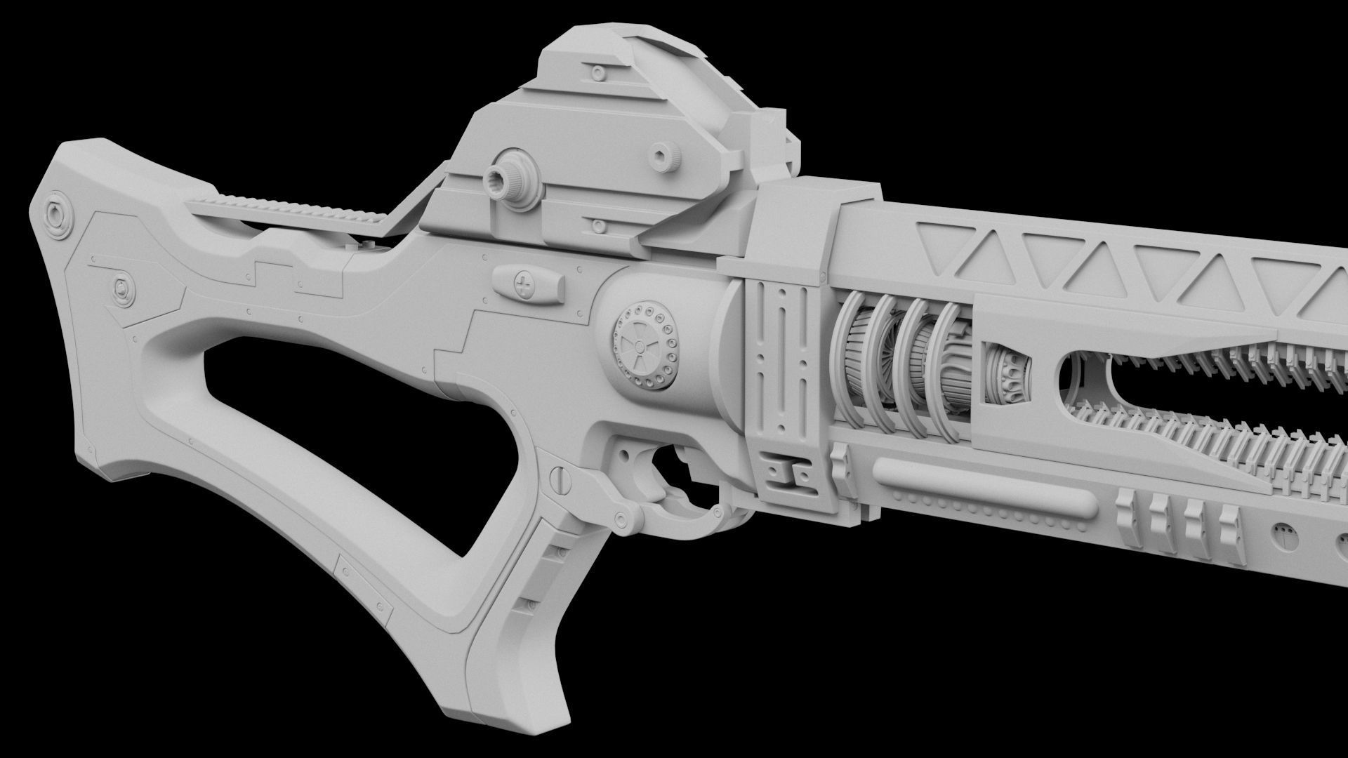 MEGA ELECTRIC GUN Sci-Fi 3D model animated rigged | CGTrader
