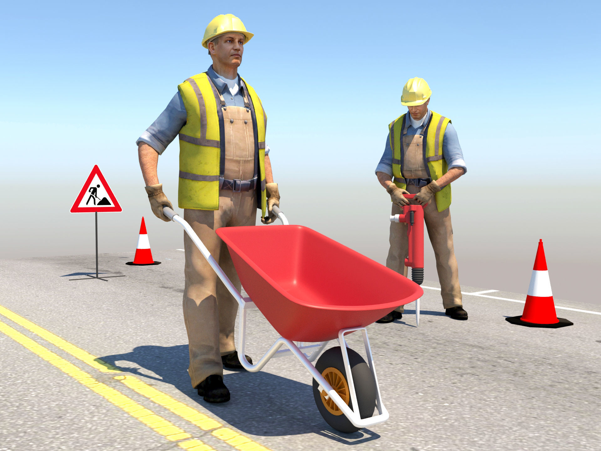 Workers 2 Figures 3D model | CGTrader