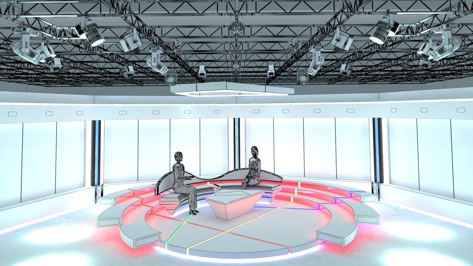 Virtual TV Studio Sets - Collection Vol 13 - 9 PCS DESIGN | CGTrader