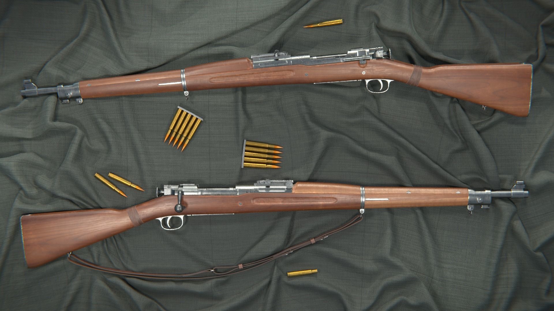 M1903 Springlield rifle 3D model OBJ FBX BLEND