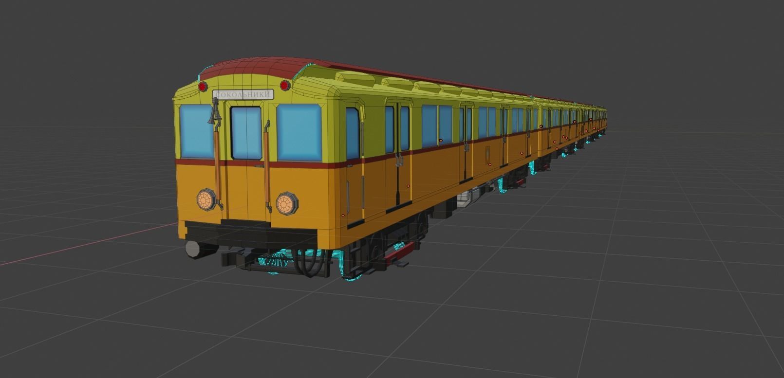 3D model Low Poly Moscow Subway Train Type A-B VR / AR / low-poly ...