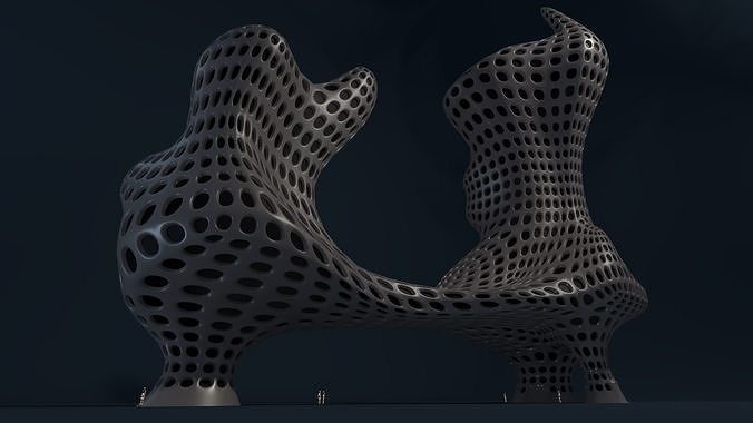 3D model Curved towers VR / AR / low-poly | CGTrader