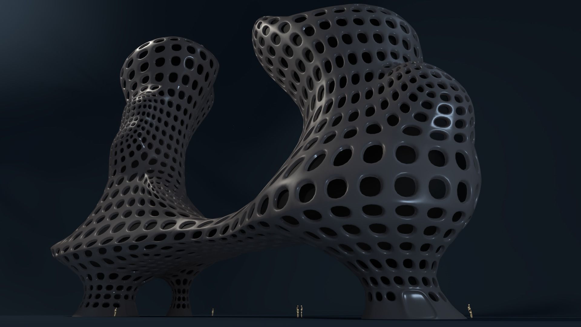 3D model Curved towers VR / AR / low-poly | CGTrader